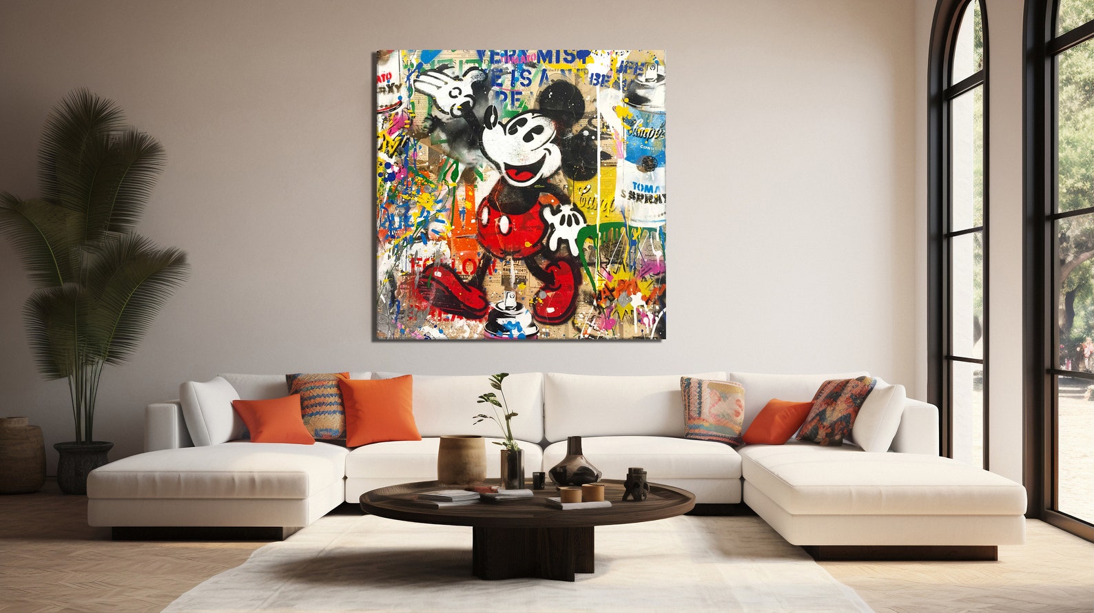 Banksy Old Pop Art Mickey Mouse Canvas Print, Banksy Art, Mickey Mouse ...