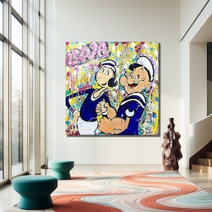 Banksy Pop Art Graffiti Popeye Canvas Print, Banksy Art, Popeye ...