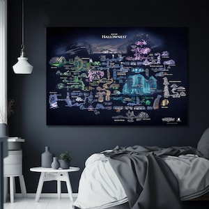 Hollow Knight 5 Pieces Map Canvas, Hallownest Wall Art Poster, Rolled ...