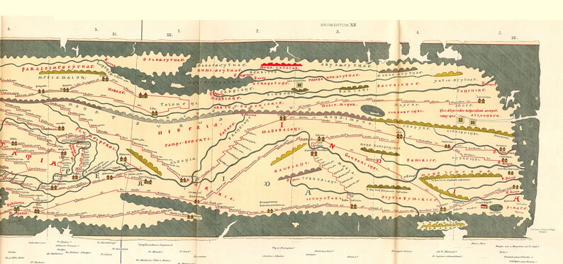 Tabula Peutingeriana (the Peutinger Map) - Pagan & Historical Fine Art ...