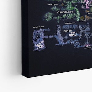 Hollow Knight 5 Pieces Map Canvas, Hallownest Wall Art Poster, Rolled ...
