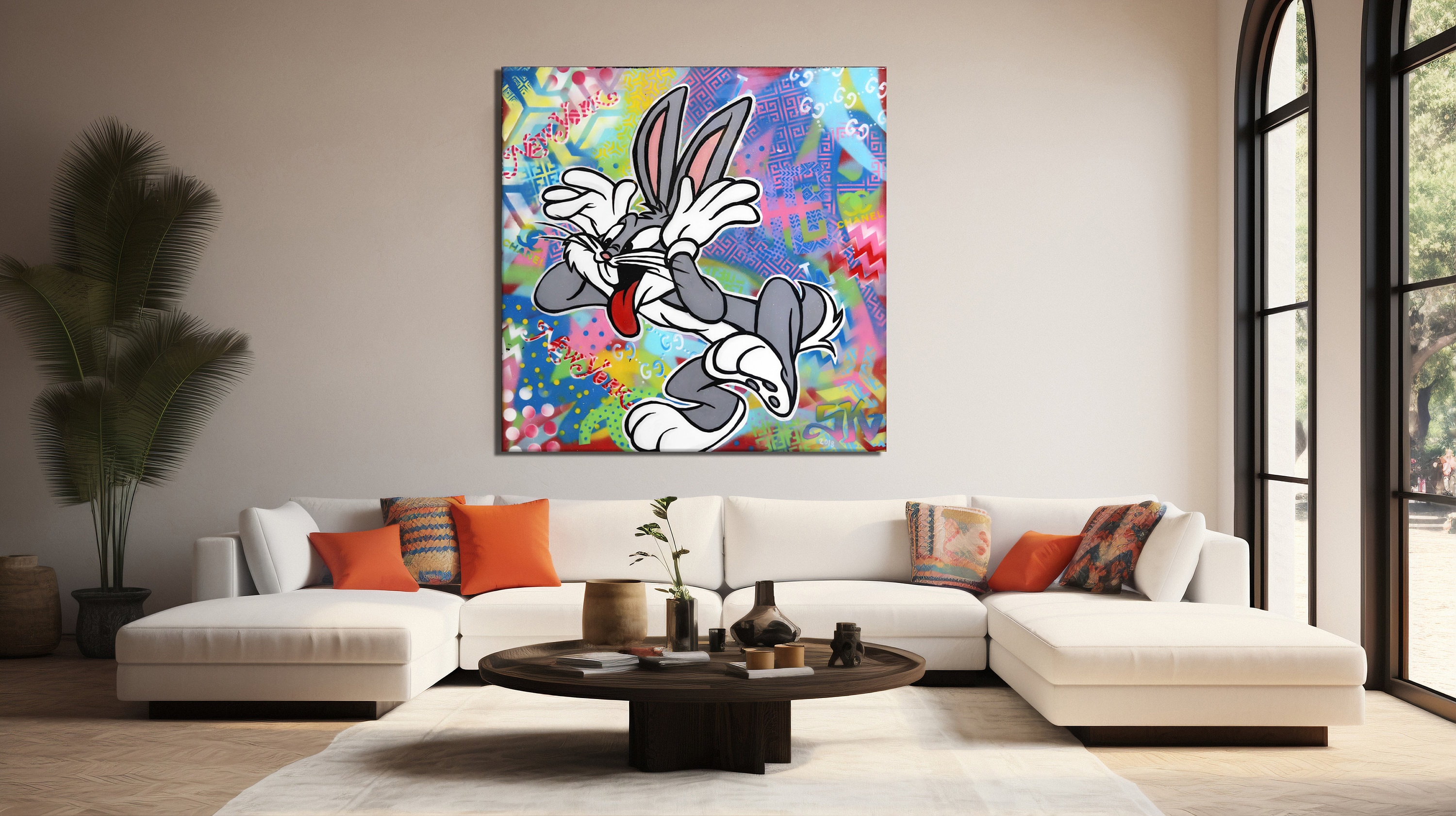 Bugs Bunny Newyork Pop Art Graffiti Canvas Print, Banksy Art, Bugs ...