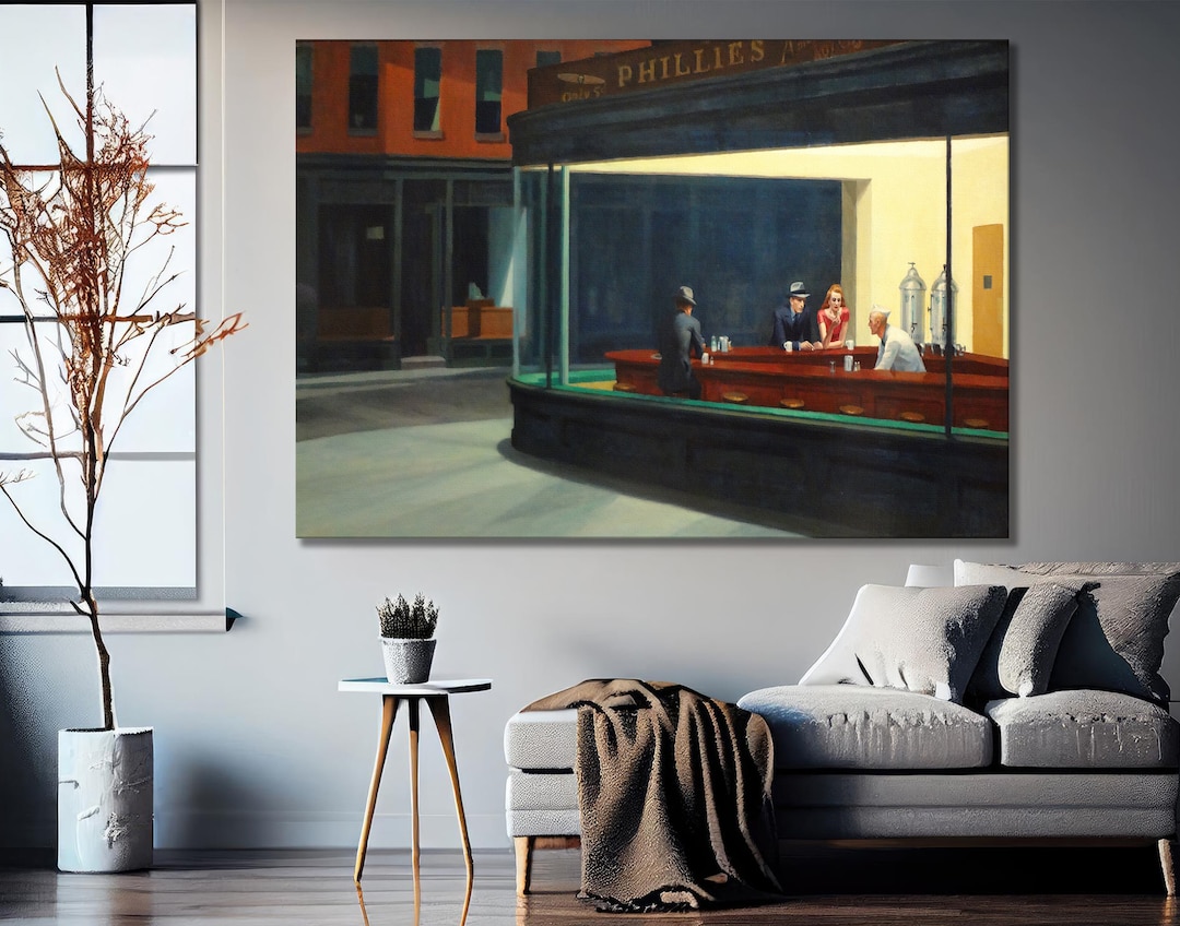 Edward Hopper Nighthawks 1942 Canvas Wall Art Print, Edward Hopper Art ...