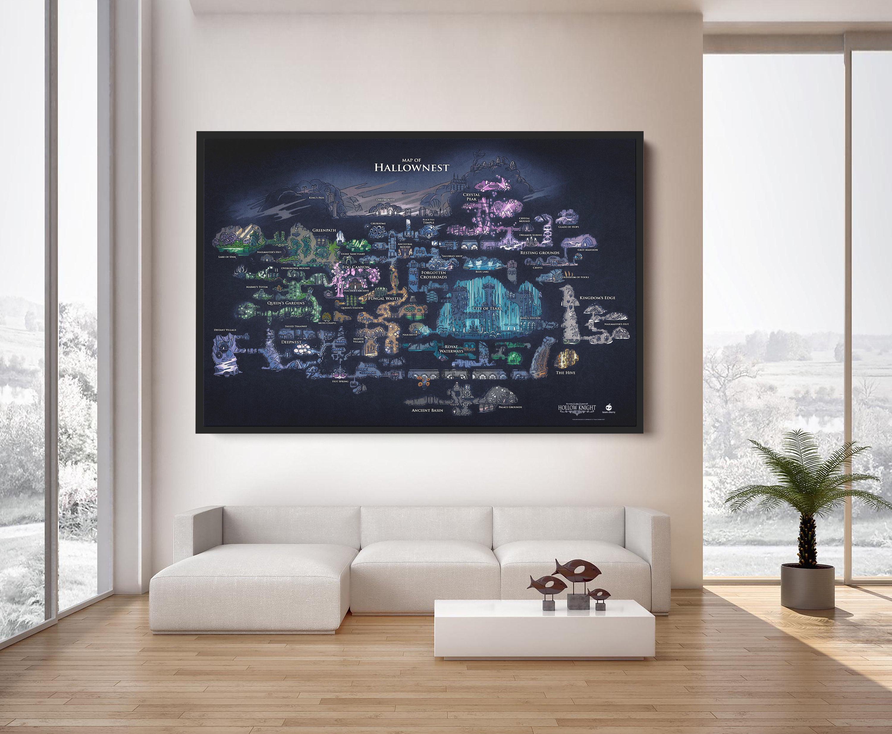 Hollow Knight 5 Pieces Map Canvas Hallownest Wall Art Poster - Etsy