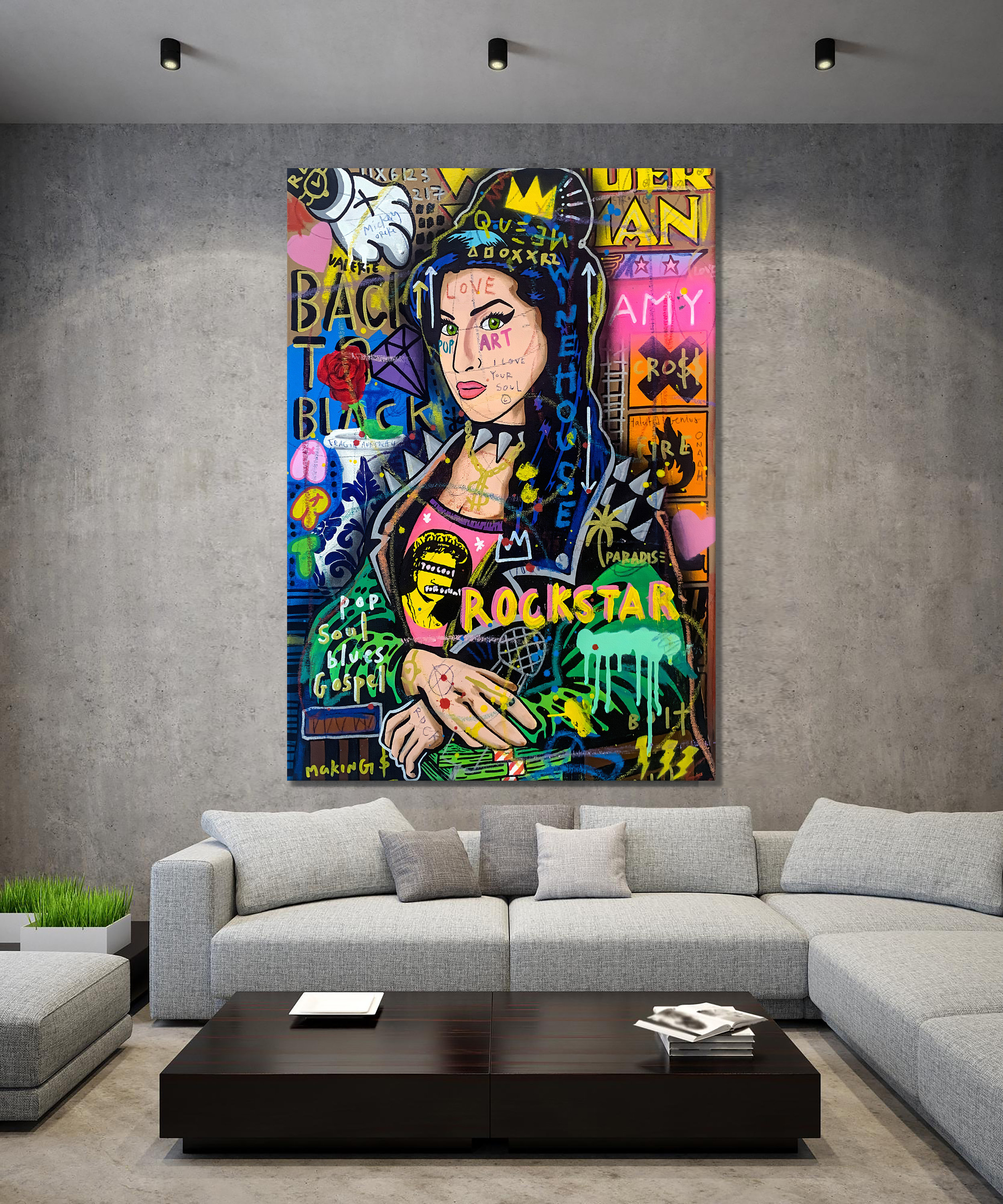 Banksy Amy Winehouse Graffiti Pop Art Canvas Banksy Style Pop - Etsy
