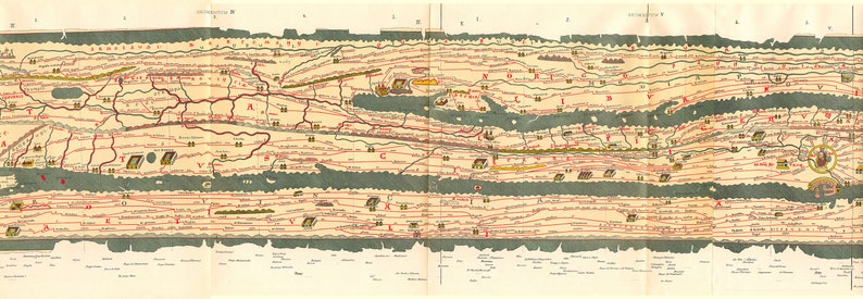 Tabula Peutingeriana (the Peutinger Map) - Pagan & Historical Fine Art ...