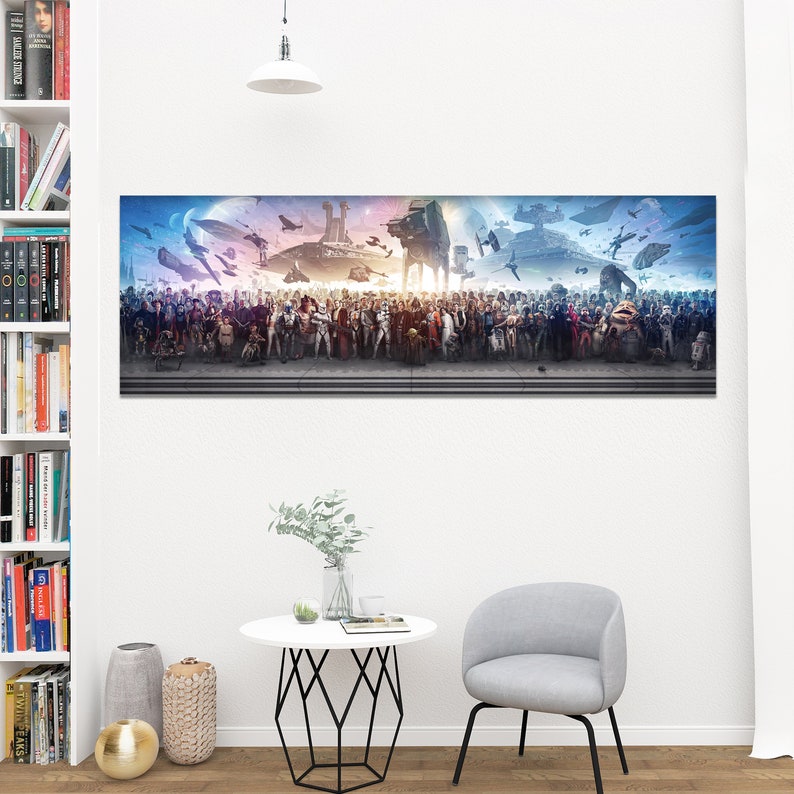 Star Wars Panorama Canvas Print | 20'' X 60'', Starwars All Characters ...
