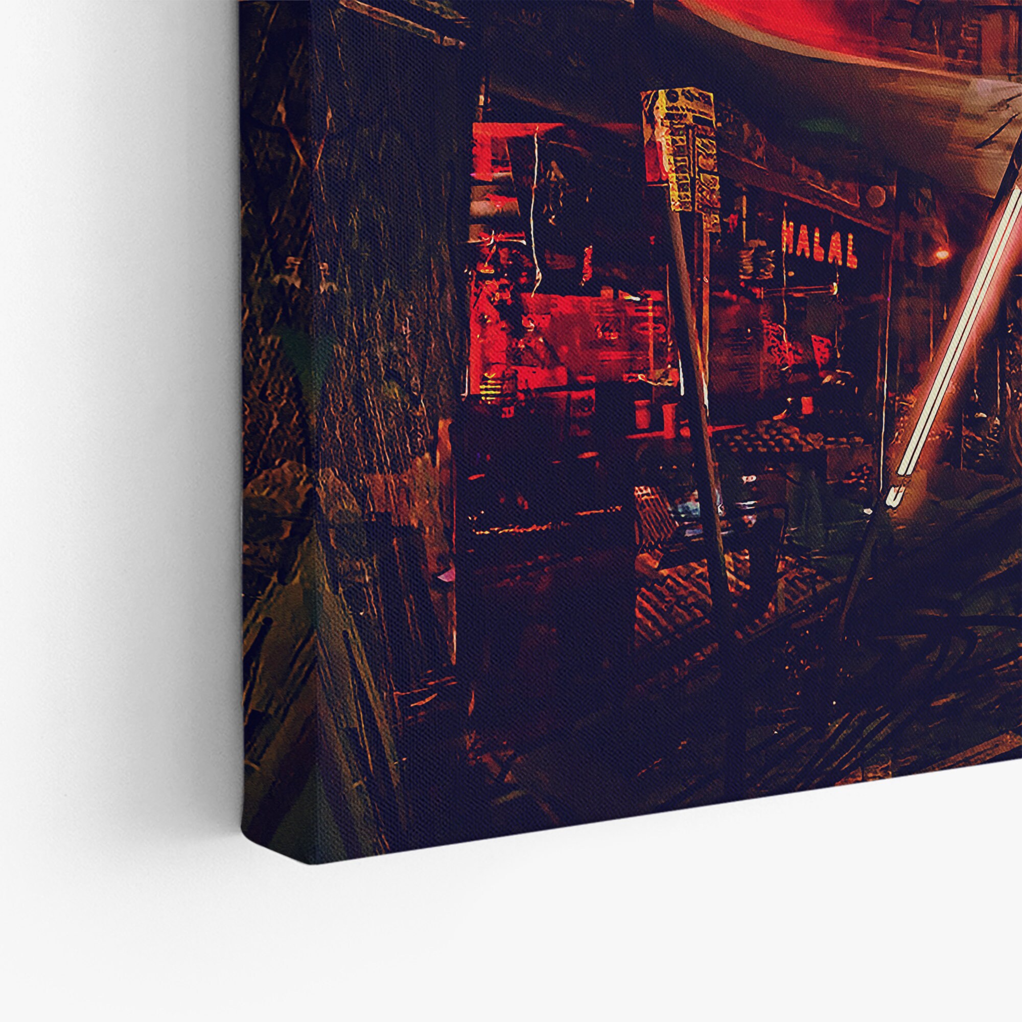 Cyberpunk Red Neon City Poster Neo Futuristic Wall Art - Etsy