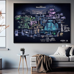 Hollow Knight 5 Pieces Map Canvas, Hallownest Wall Art Poster, Rolled ...