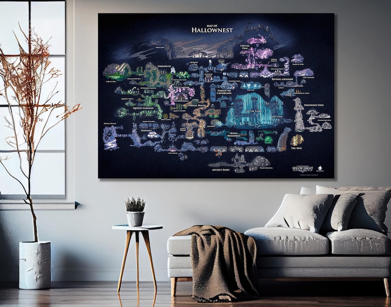 Hollow Knight 5 Pieces Map Canvas Hallownest Wall Art Poster - Etsy