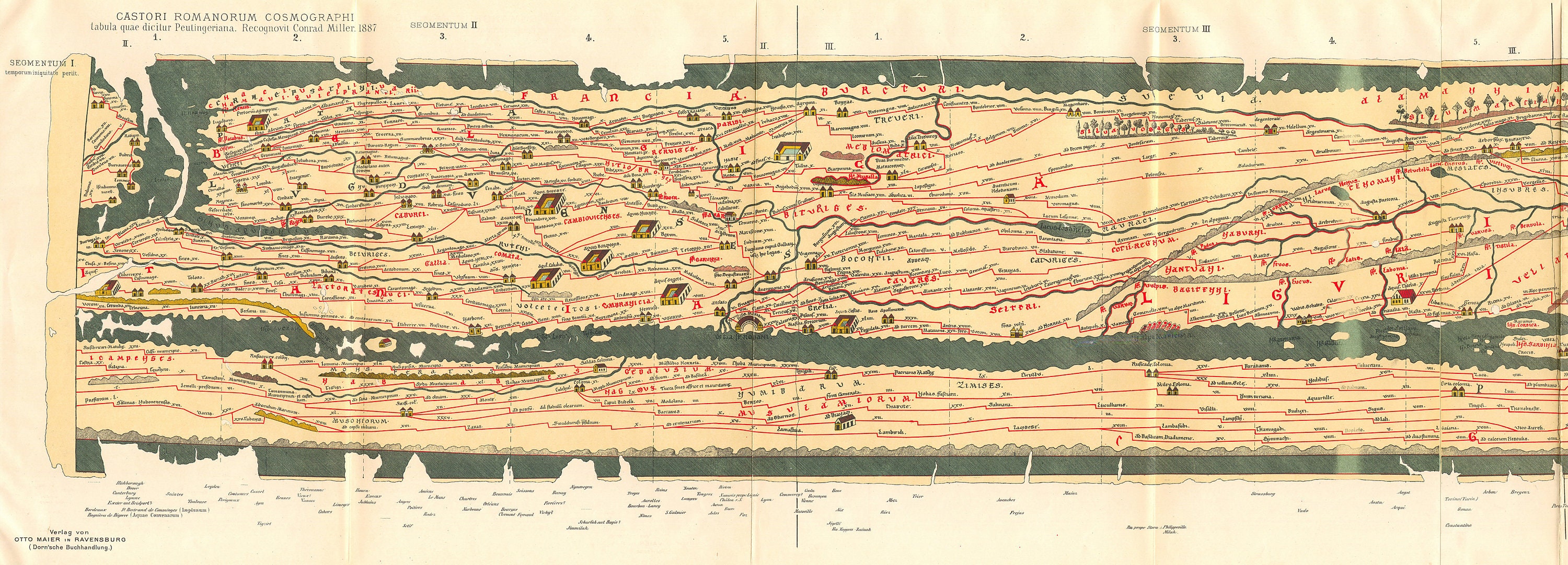 Tabula Peutingeriana (the Peutinger Map) - Pagan & Historical Fine Art ...