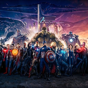 All Characters Marvel XXL Canvas Wall Art ' Blockbuster Fine Art ...