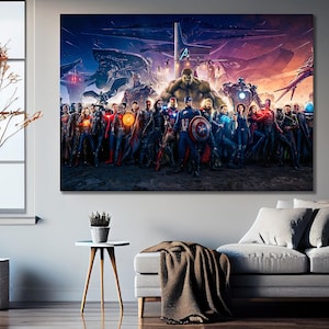 All Characters Marvel XXL Canvas Wall Art ' Blockbuster Fine Art ...