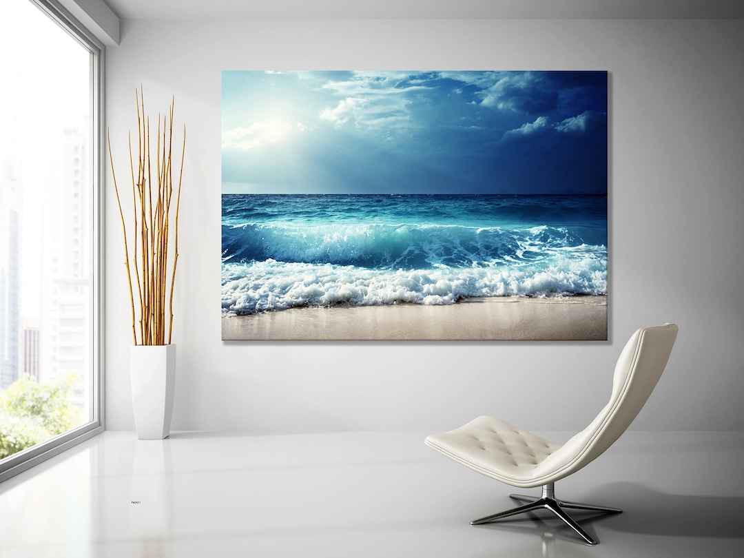 Ocean Beach Canvas Wall Art, Nature Sea Landscape Nautical Photo ...
