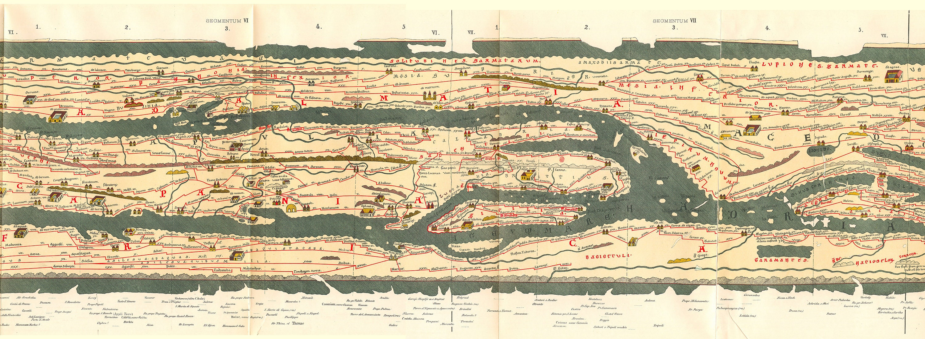 Tabula Peutingeriana (the Peutinger Map) - Pagan & Historical Fine Art ...