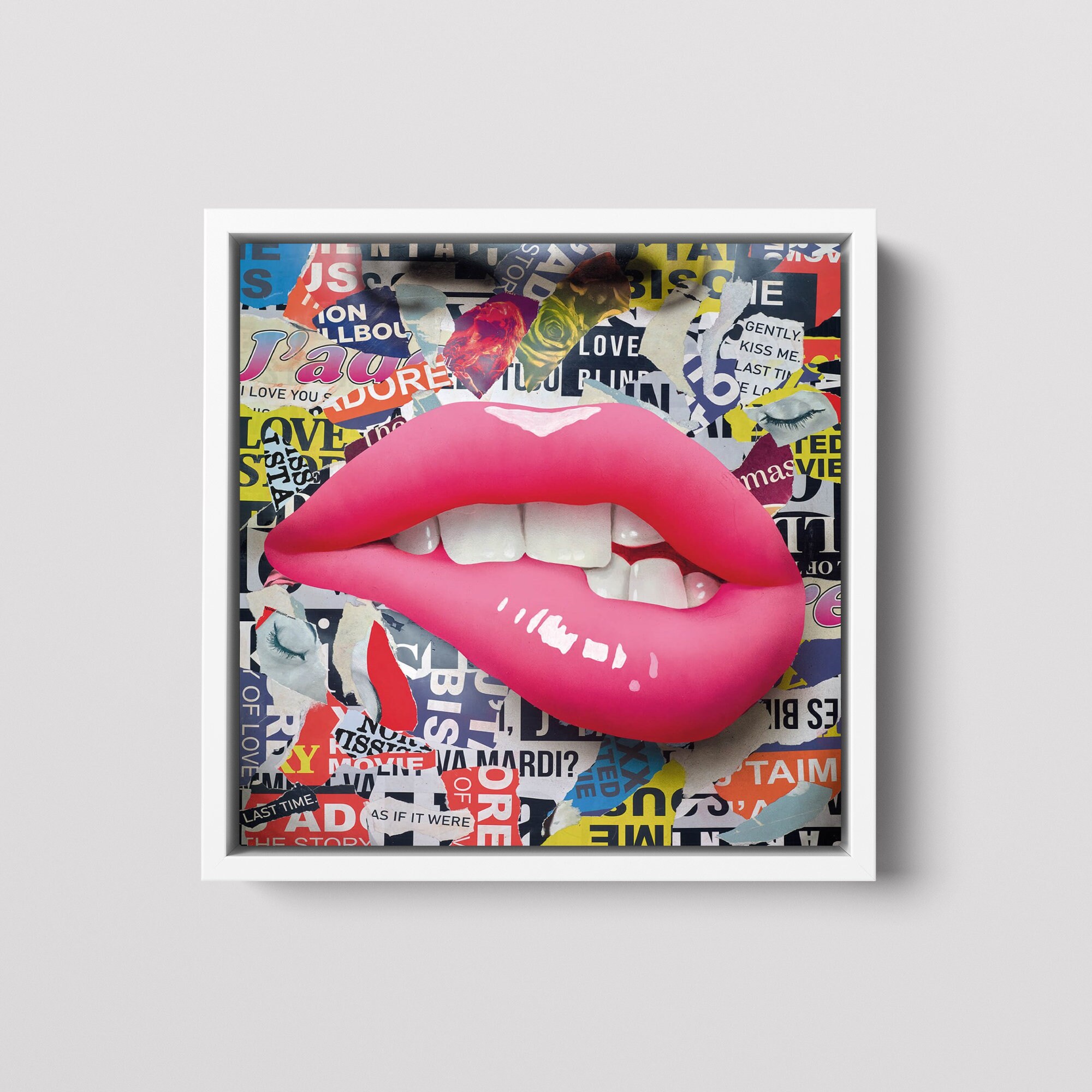 Graffiti Popart Intense Lips Decor, Banksy Style Lips Art, Woman ...