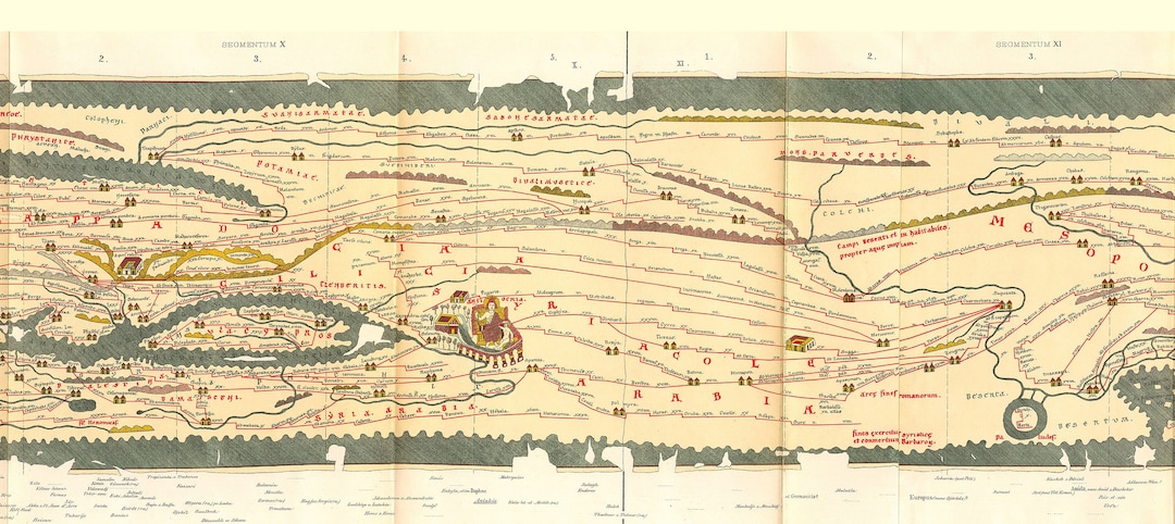 Tabula Peutingeriana (the Peutinger Map) - Pagan & Historical Fine Art ...