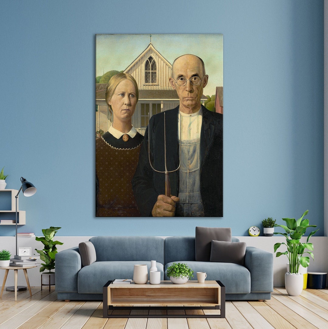 Grant Wood American Gothic 1930, Art Print, Canvas Print, Fine Art ...