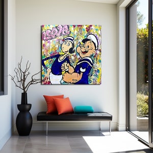 Banksy Pop Art Graffiti Popeye Canvas Print, Banksy Art, Popeye ...