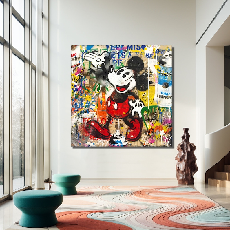 Banksy Old Pop Art Mickey Mouse Canvas Print Banksy Art - Etsy