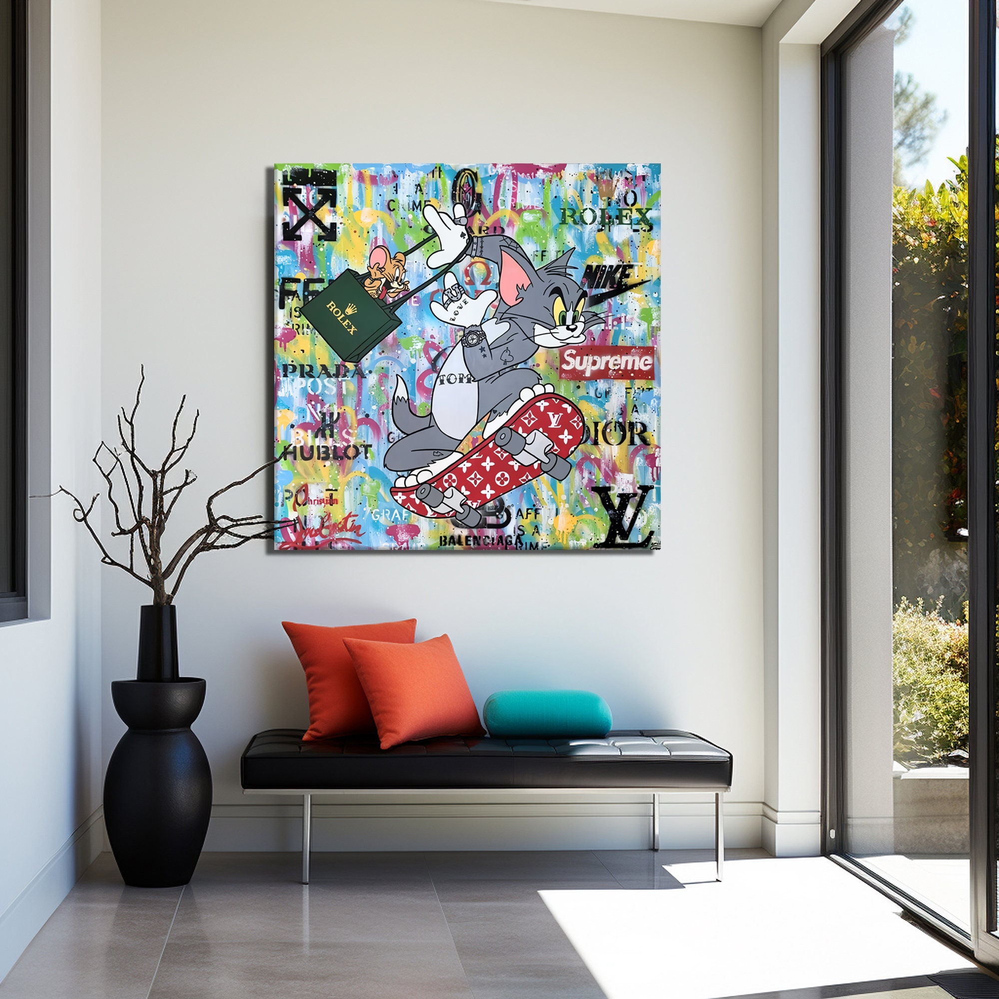 Tom and Jerry Pop Art Graffiti Canvas Print Banksy Art Tom - Etsy