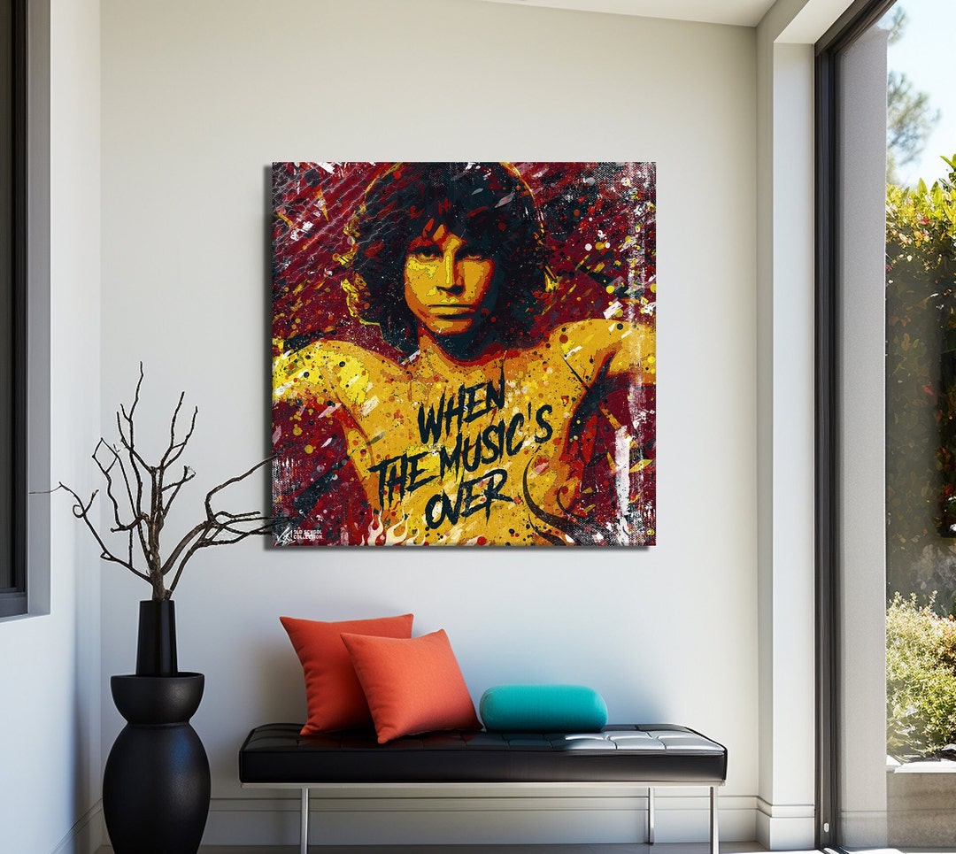 Jim Morrison Abstract Painting Canvas Print , Graffiti Square Canvas ...