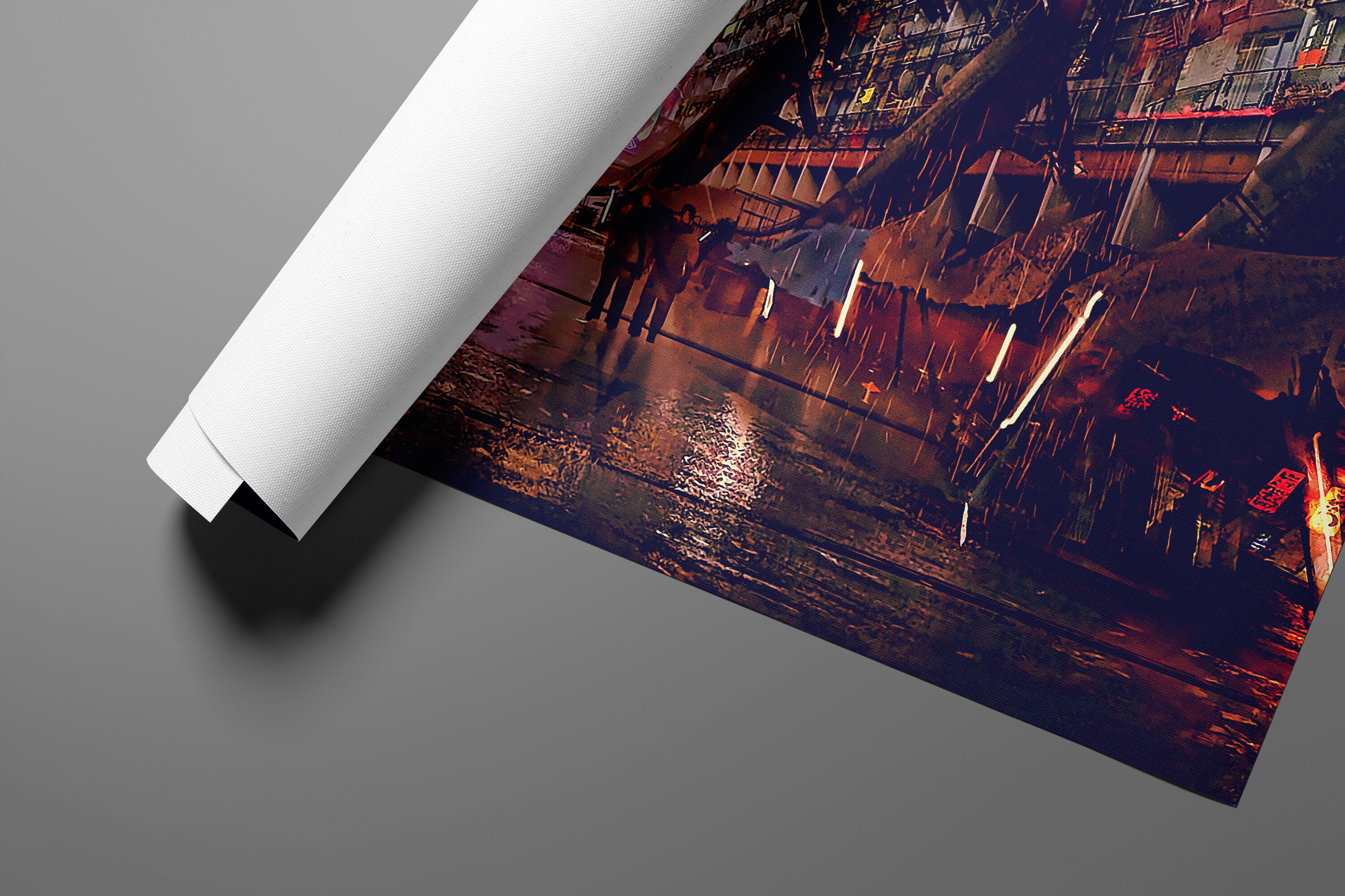 Cyberpunk Red Neon City Poster Neo Futuristic Wall Art - Etsy