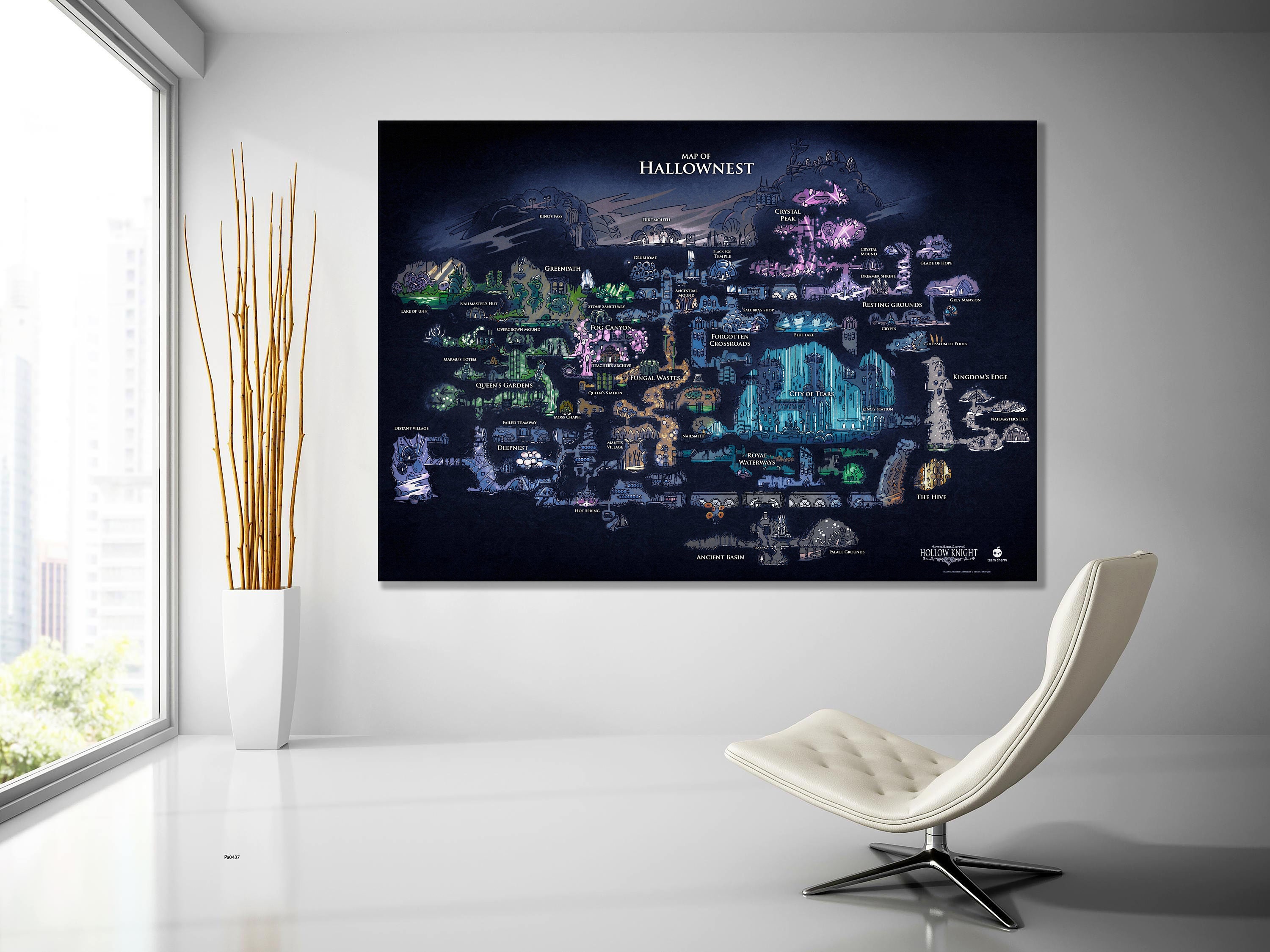 Hollow Knight 5 Pieces Map Canvas, Hallownest Wall Art Poster, Rolled ...