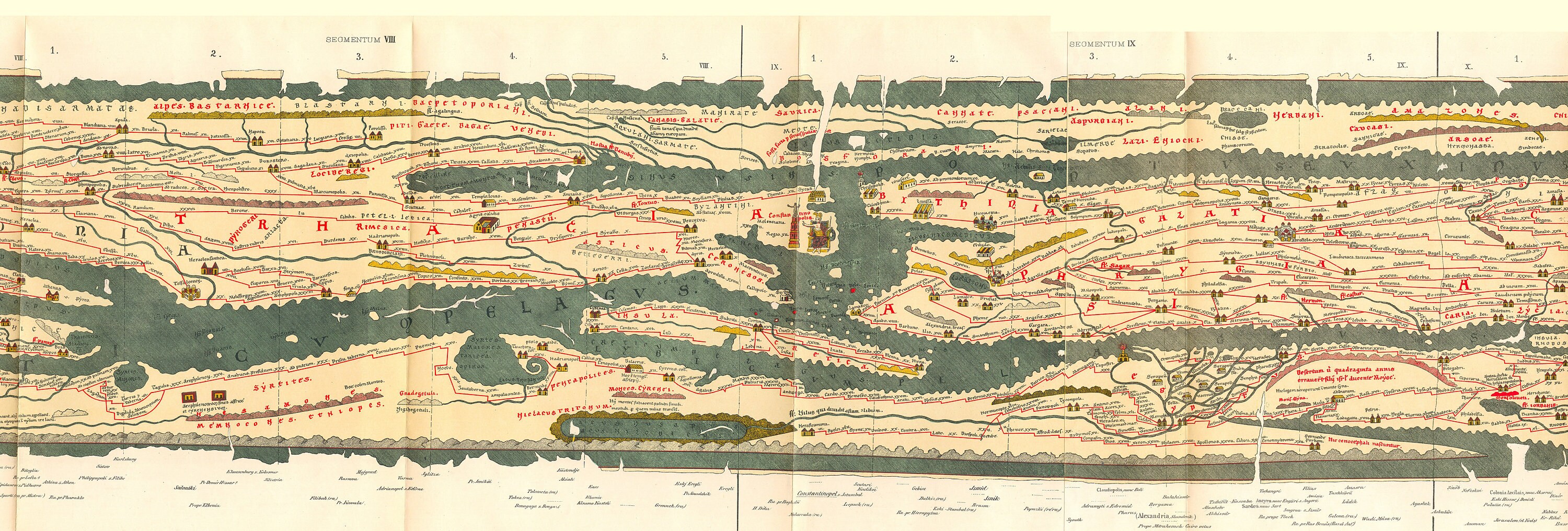 Tabula Peutingeriana (the Peutinger Map) - Pagan & Historical Fine Art ...