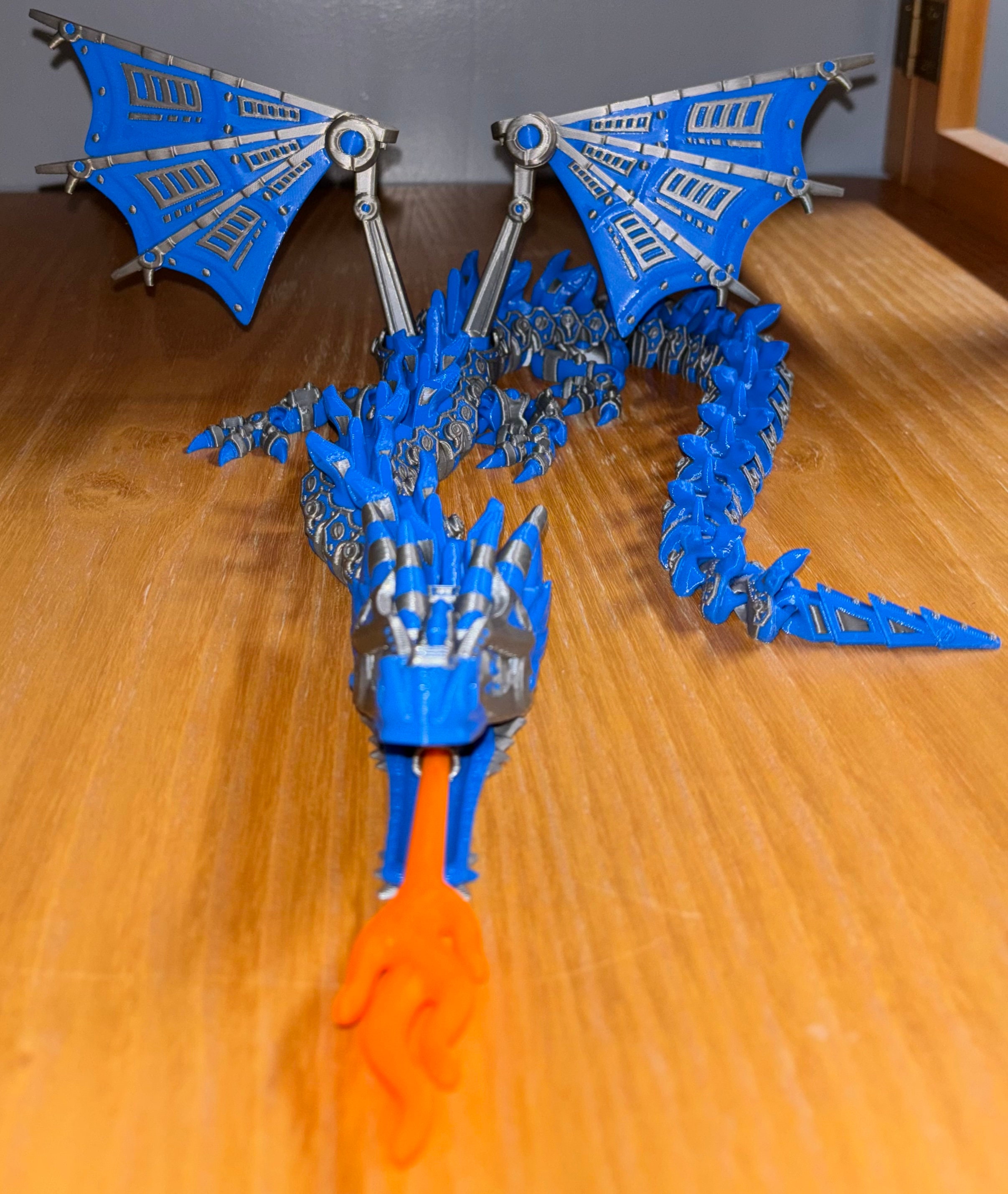 3D Printed Articulating Winged Mech Dragon - Etsy