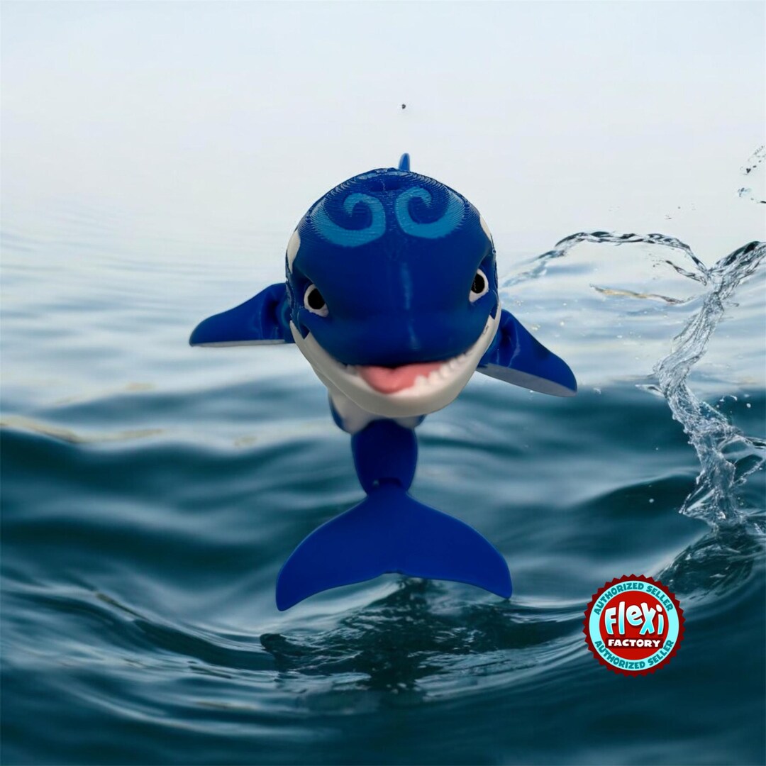 3D Printed Articulating Tattooed Orca - Etsy