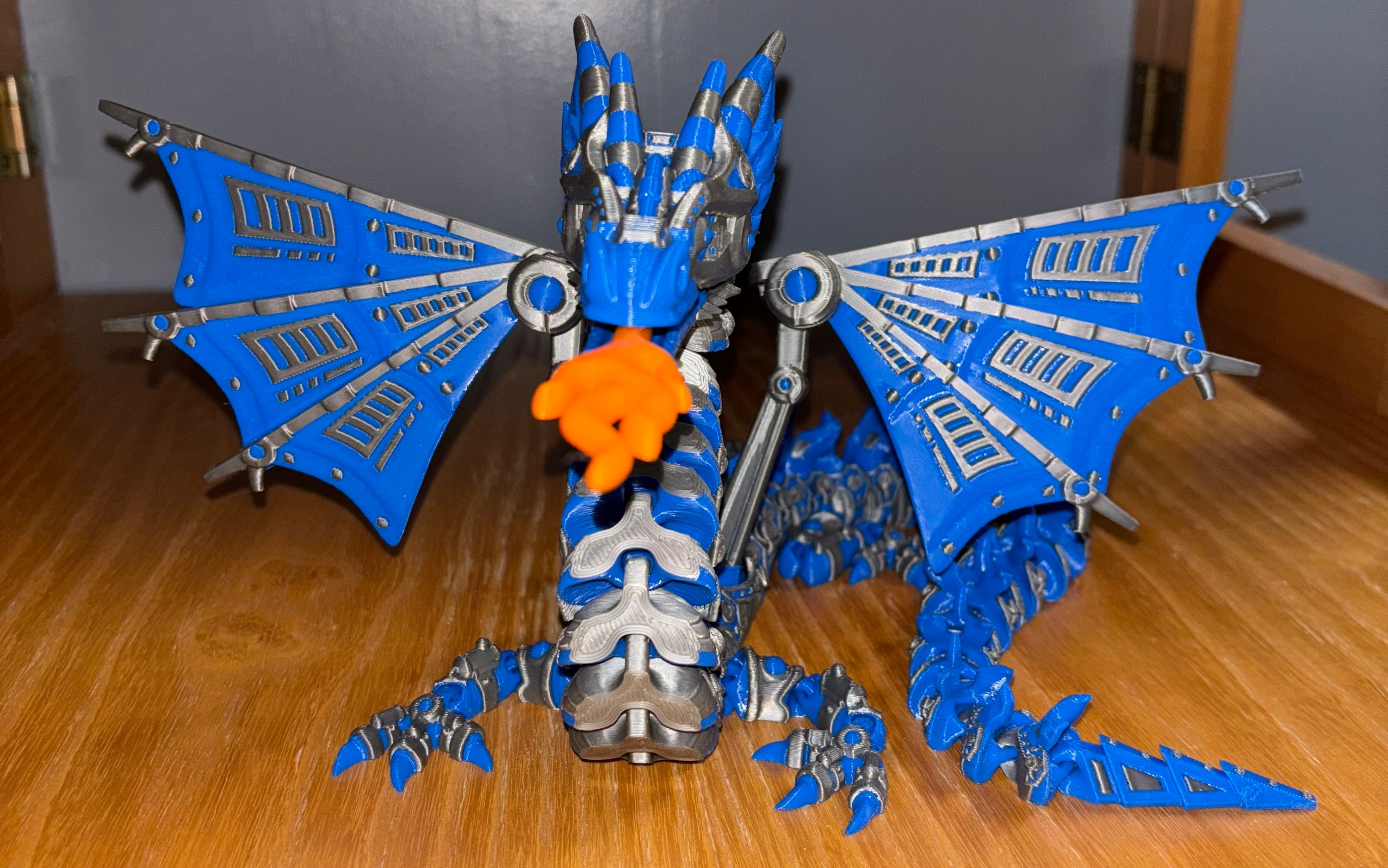 3D Printed Articulating Winged Mech Dragon - Etsy