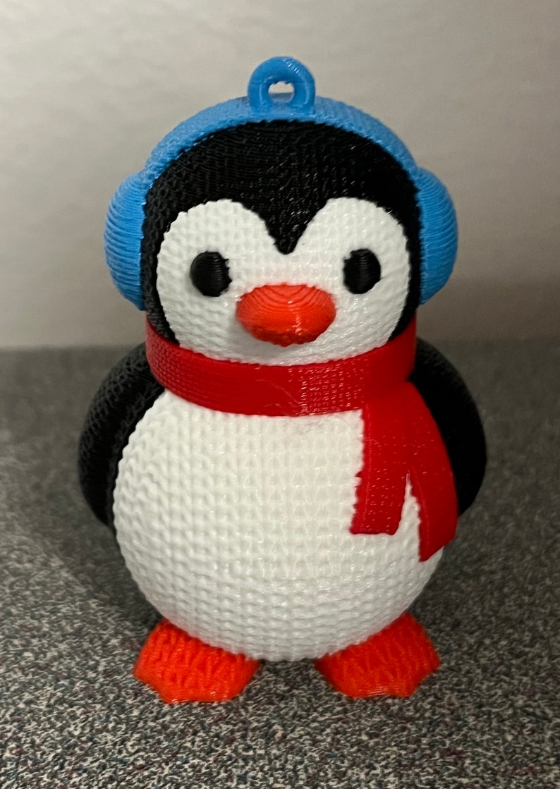 Cute 3D Printed Knitted Penguin Ornament - Etsy