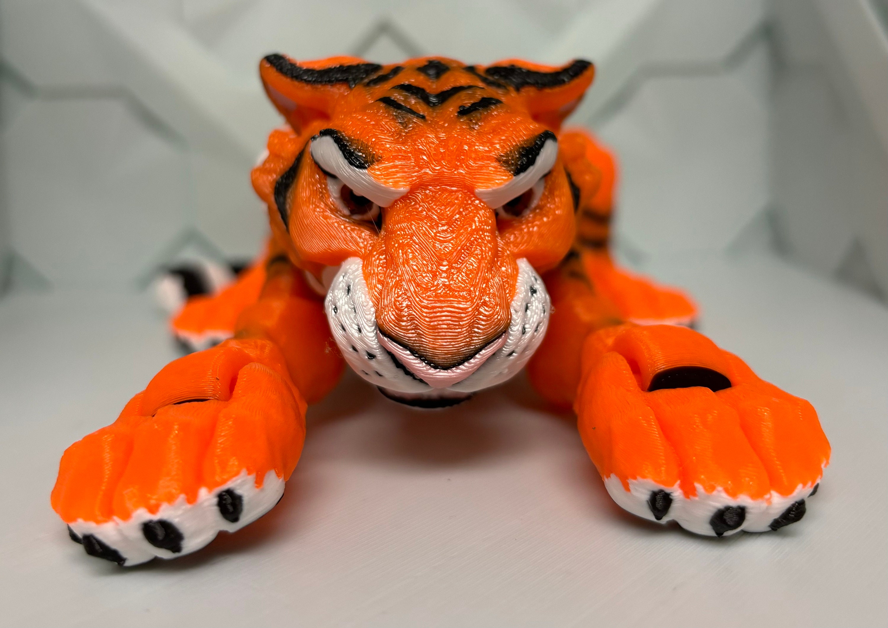 3D Printed Articulating Roaring Tiger - Etsy