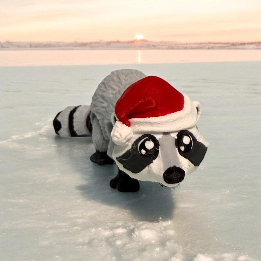 Cute 3D Printed Articulating Mini Santa Raccoon - Etsy