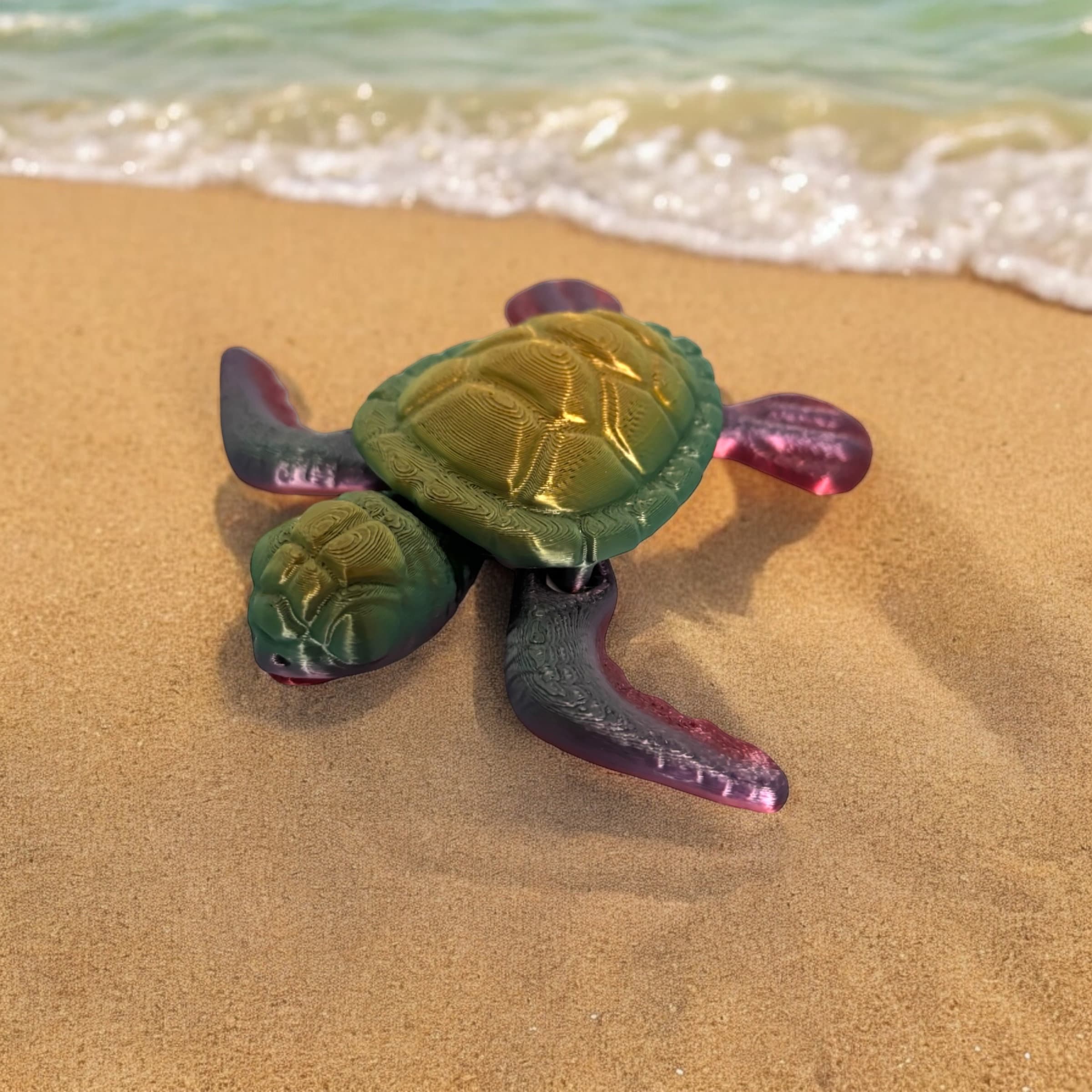 3D Printed Articulating Sea Turtle - Etsy