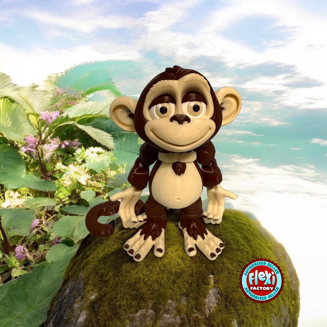 Cute 3D Printed Articulating Monkey - Etsy