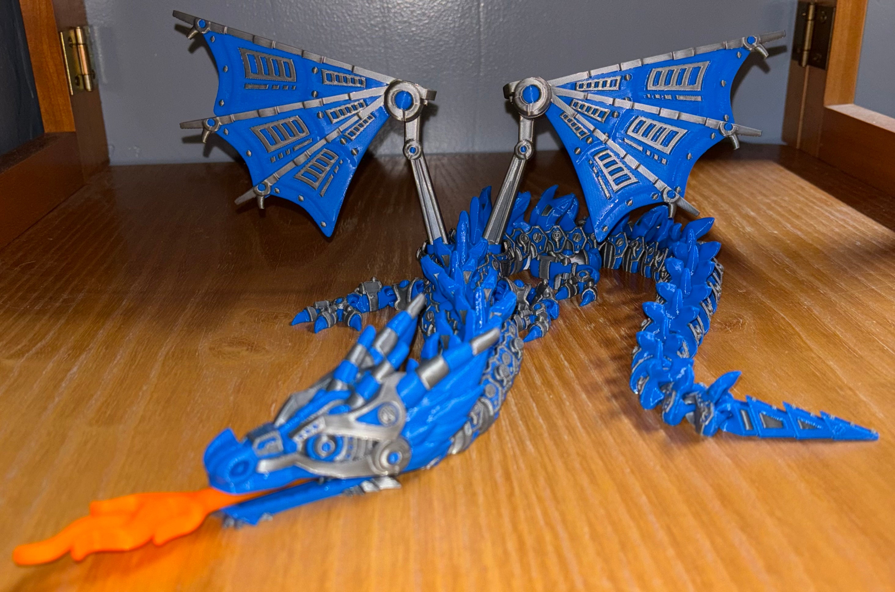 3D Printed Articulating Winged Mech Dragon - Etsy