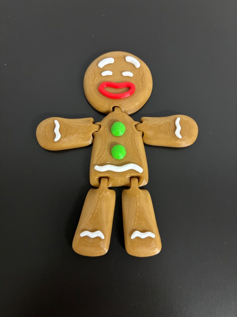 3D Printed Articulating Gingerbread Man - Etsy