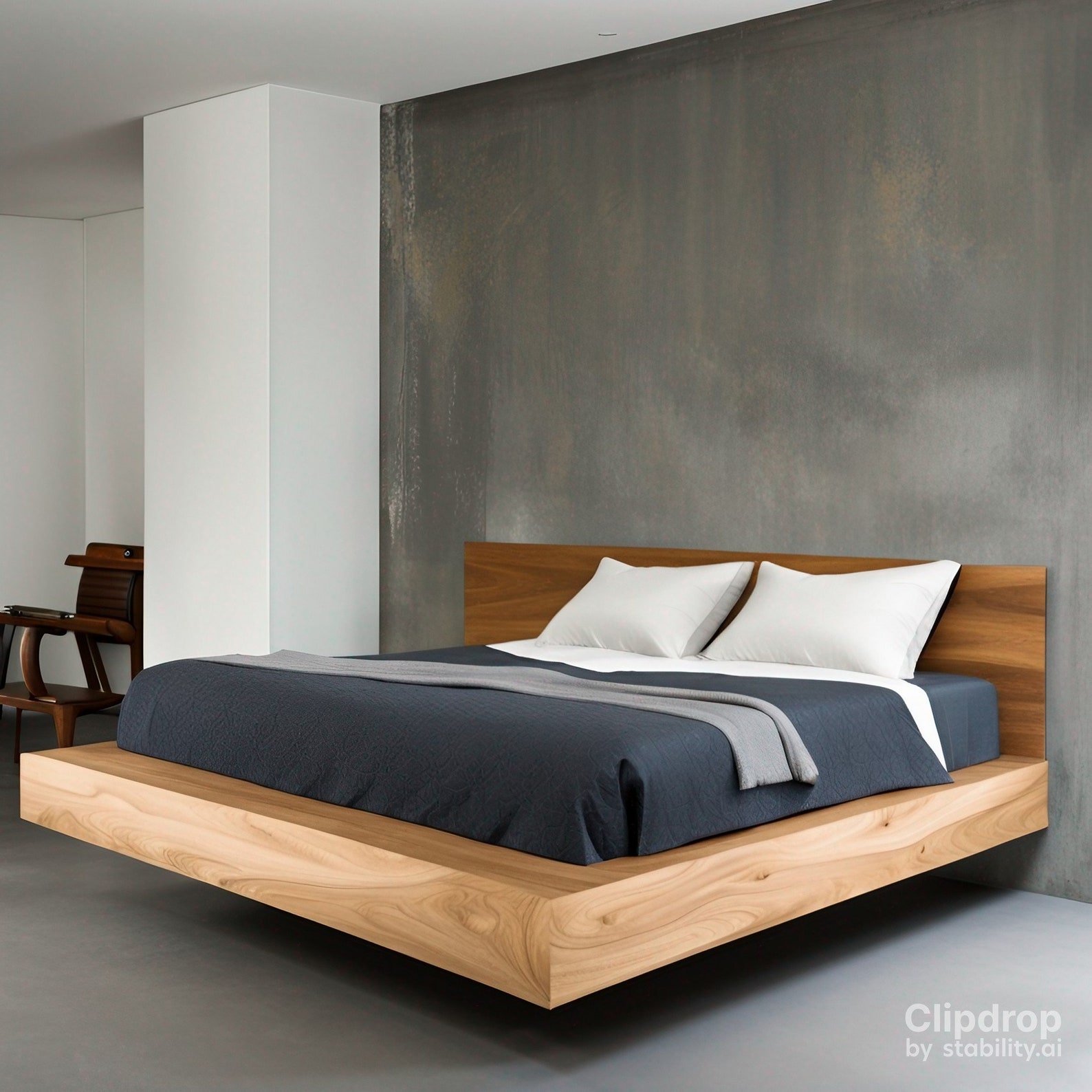 King Size Floating Bed & Floating Nightstands complete - Etsy Australia