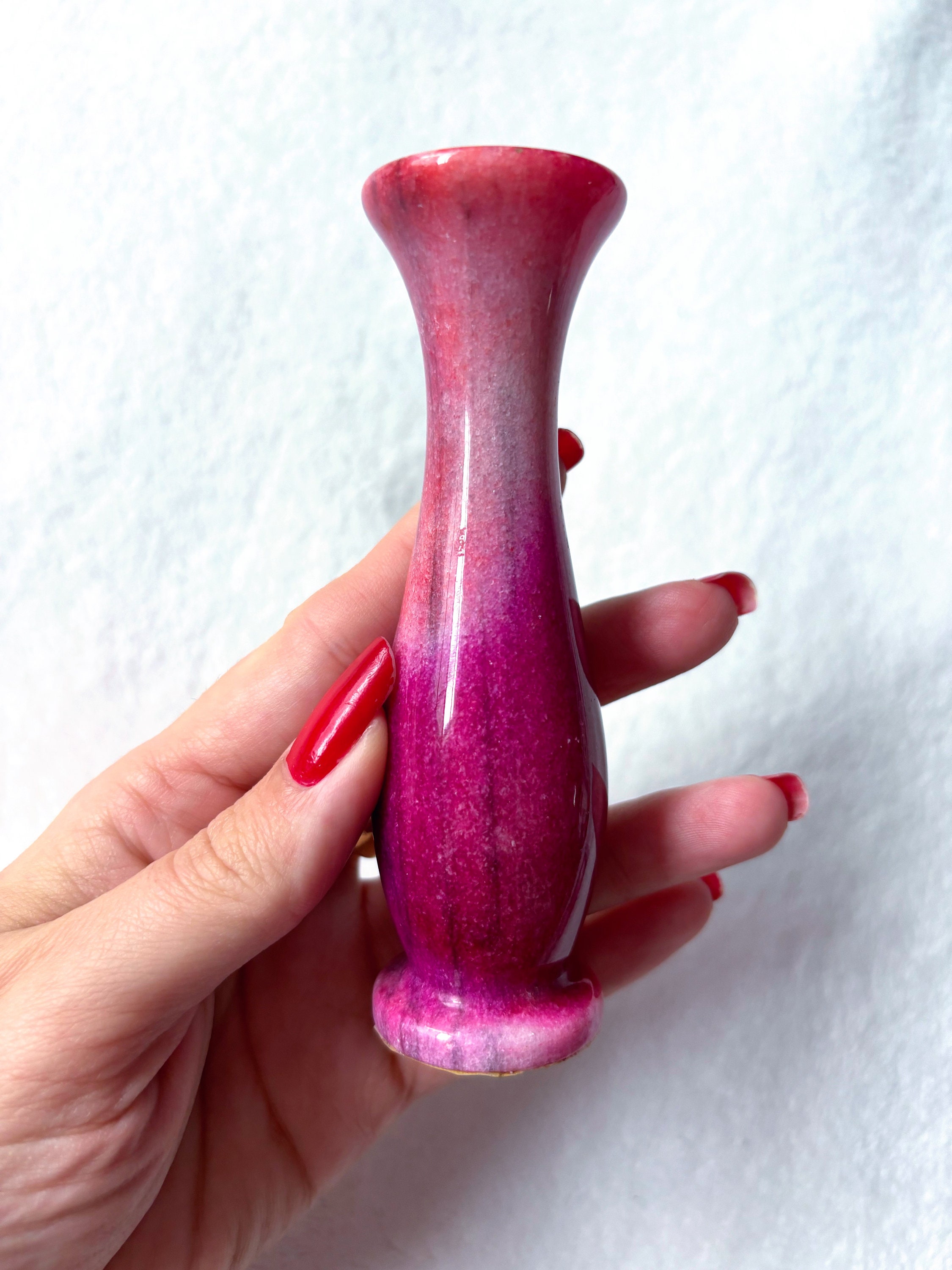 Rare GENUINE PINK MARBLE Vase Made in Taiwan Marble Bud Vase Fuchsia - Etsy