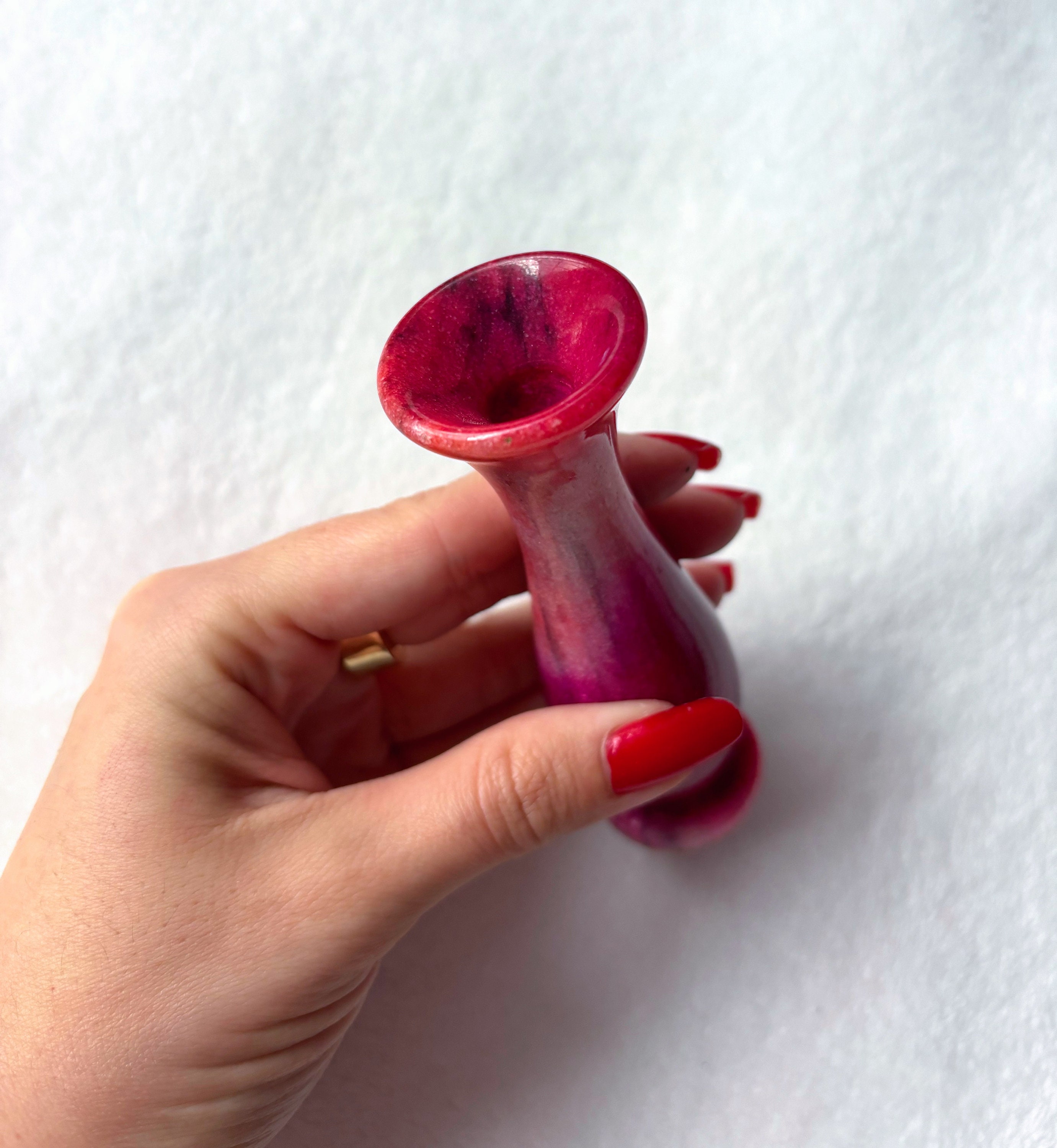 Rare GENUINE PINK MARBLE Vase Made in Taiwan Marble Bud Vase Fuchsia - Etsy