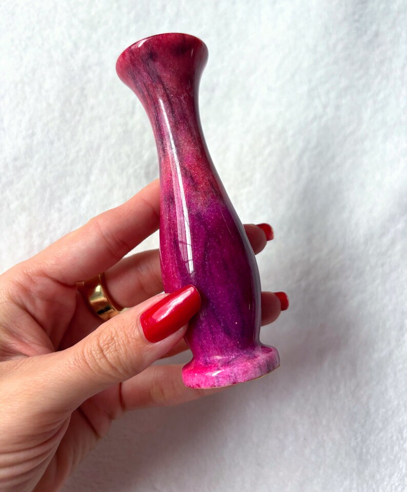 Rare GENUINE PINK MARBLE Vase Made in Taiwan Marble Bud Vase Fuchsia - Etsy