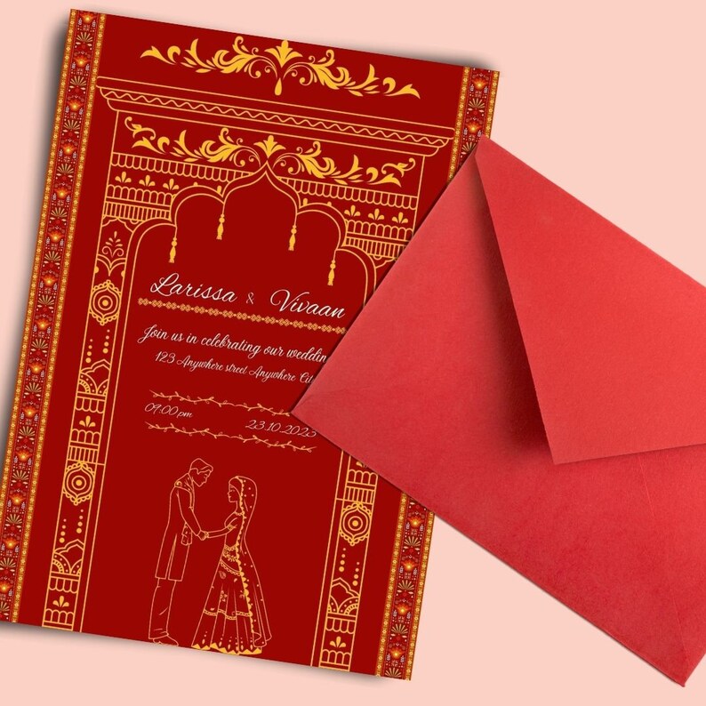 Editable Indian Wedding Invitation Template, Printable Hindu Wedding ...