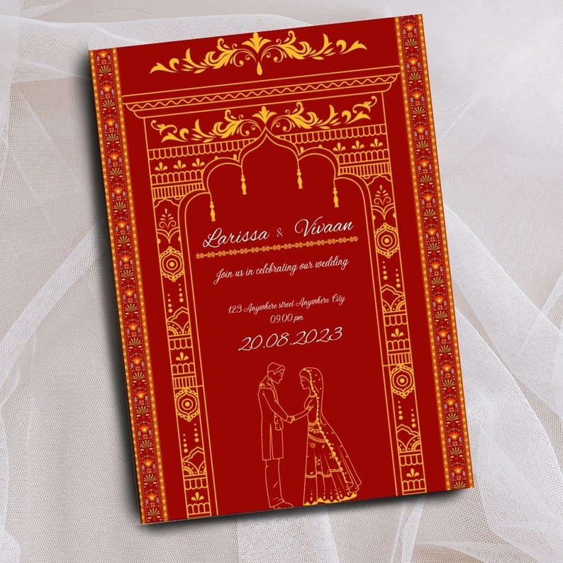 Editable Indian Wedding Invitation Template, Printable Hindu Wedding ...