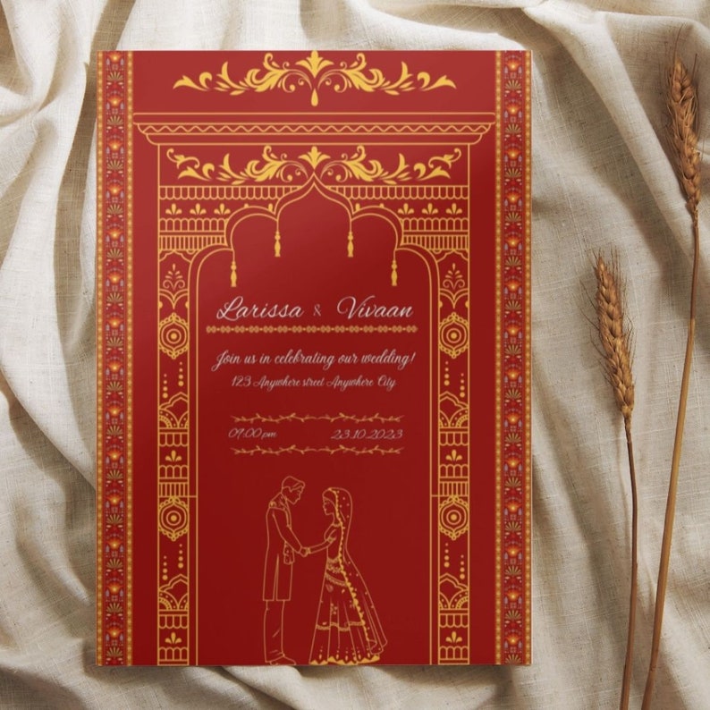 Editable Indian Wedding Invitation Template, Printable Hindu Wedding ...