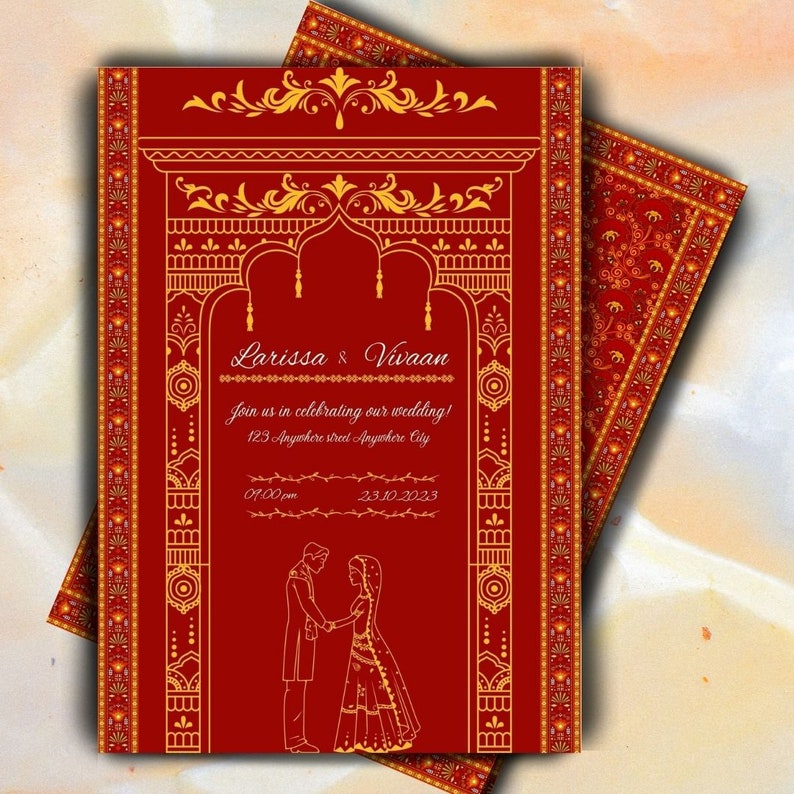Editable Indian Wedding Invitation Template, Printable Hindu Wedding ...