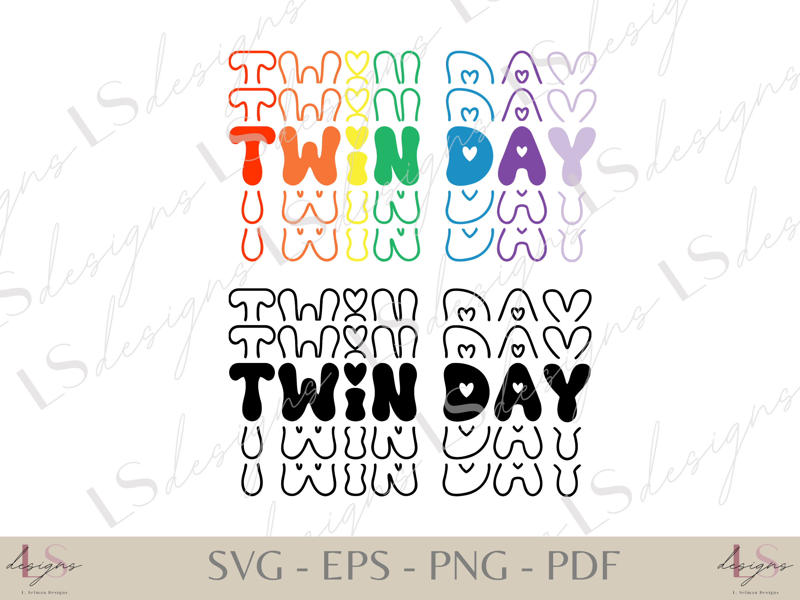 Twin Day SVG Design, Twin Day Shirts SVG File, Twinning, School Twin ...