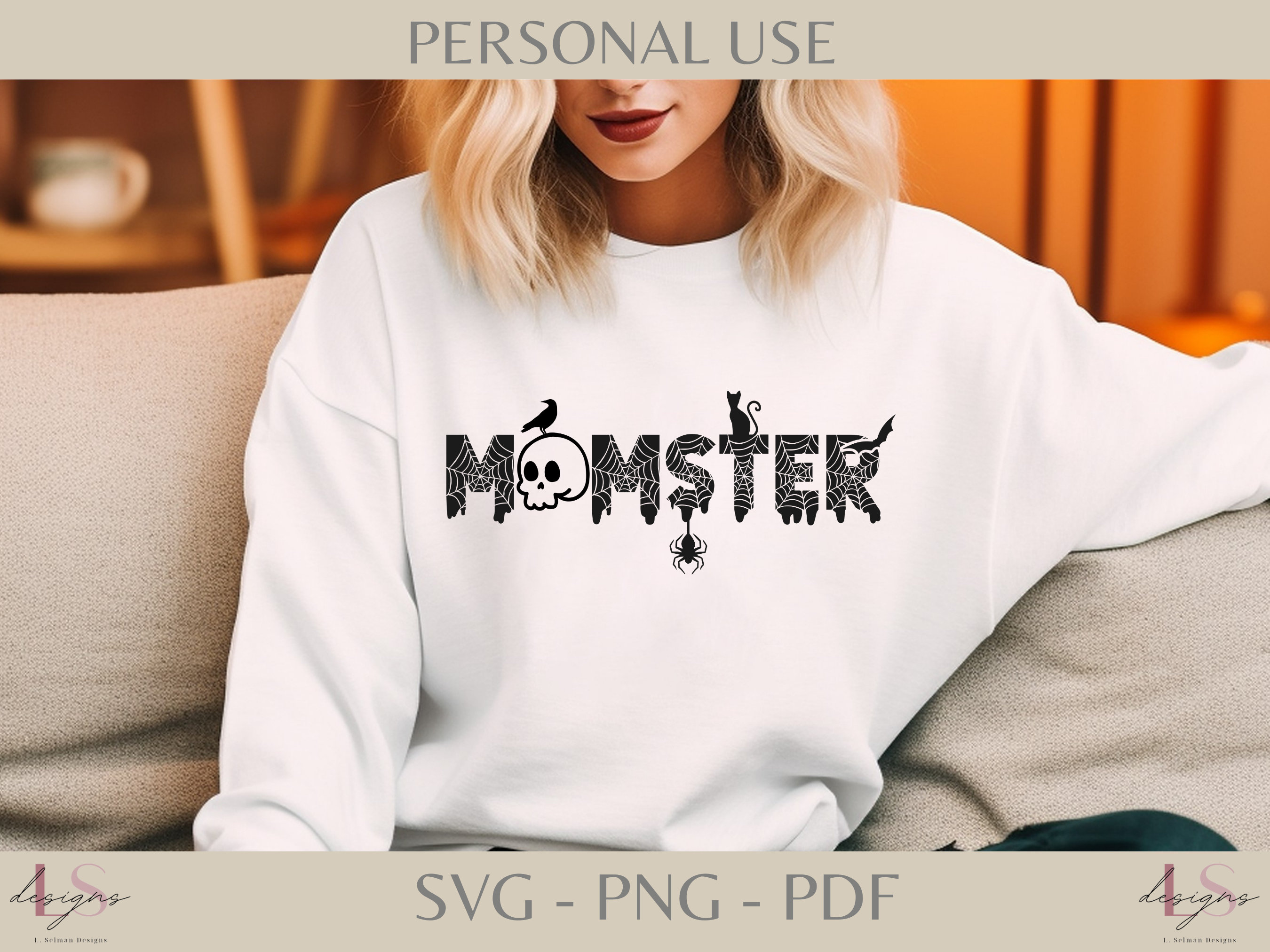 Momster SVG File, Funny Mom Halloween PNG, DIY Momster Shirt, Momster ...