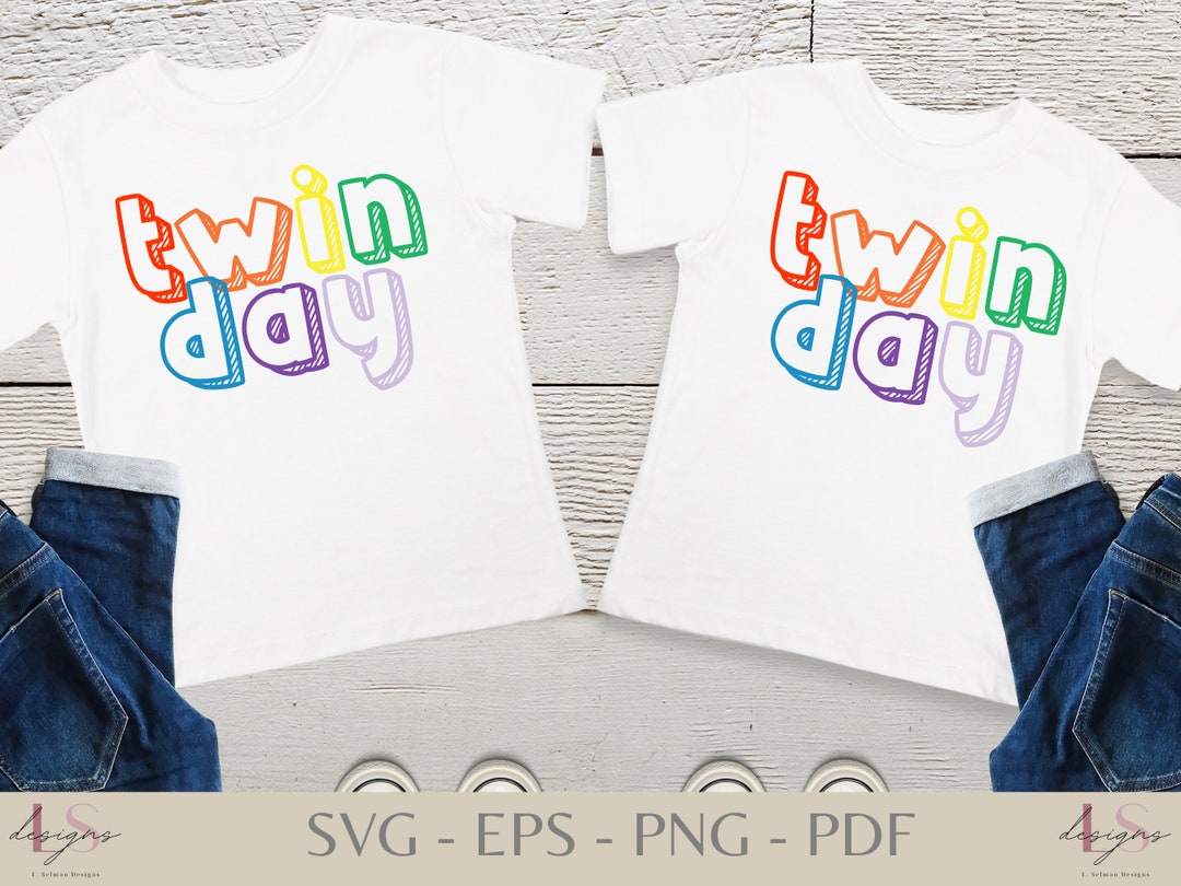 Twin Day SVG Design, Twin Day Shirts SVG File, Twinning, School Twin ...